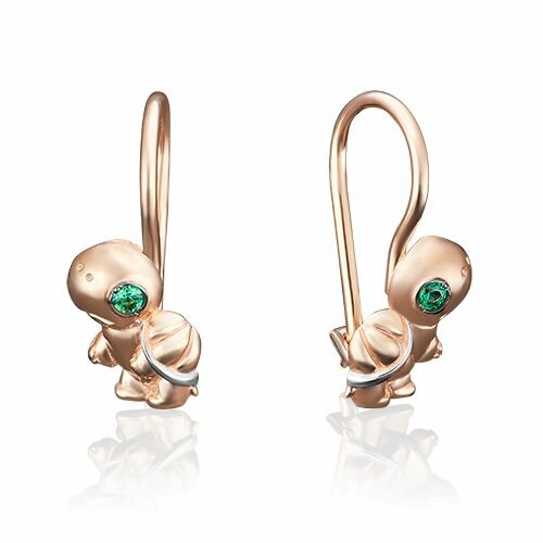 Серьги PLATINA, красное золото, 585 проба, фианит