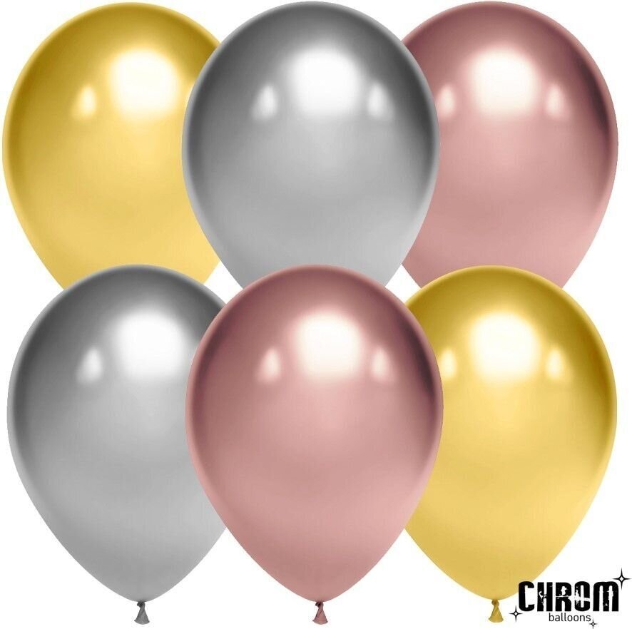 Шар (10'/25 см) Ассорти Делюкс, хром, 50 шт.