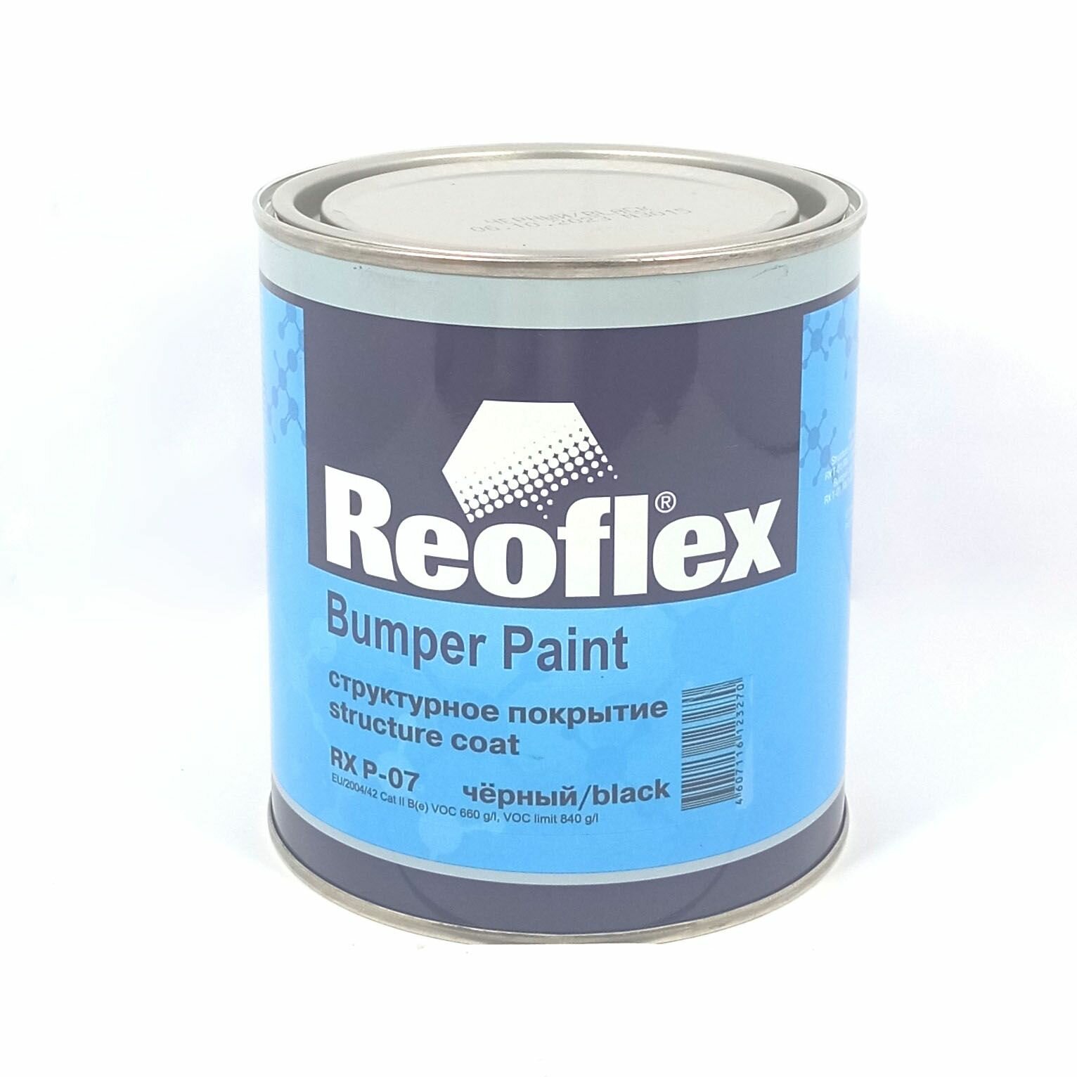 Краска структурная REOFLEX Bumper Paint RX P-07 для бампера чёрная 750мл