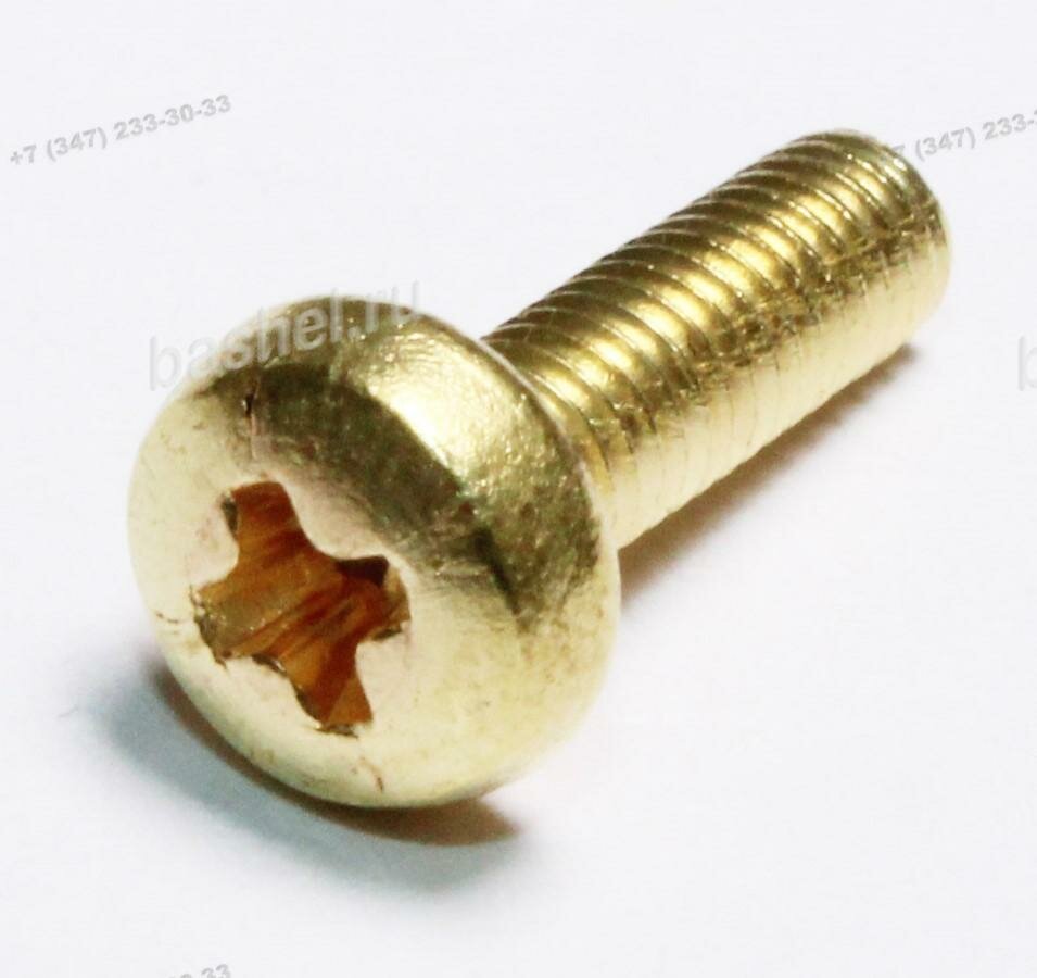 Винт М3х10 круг/крест/шлиц DIN 7985 латунь