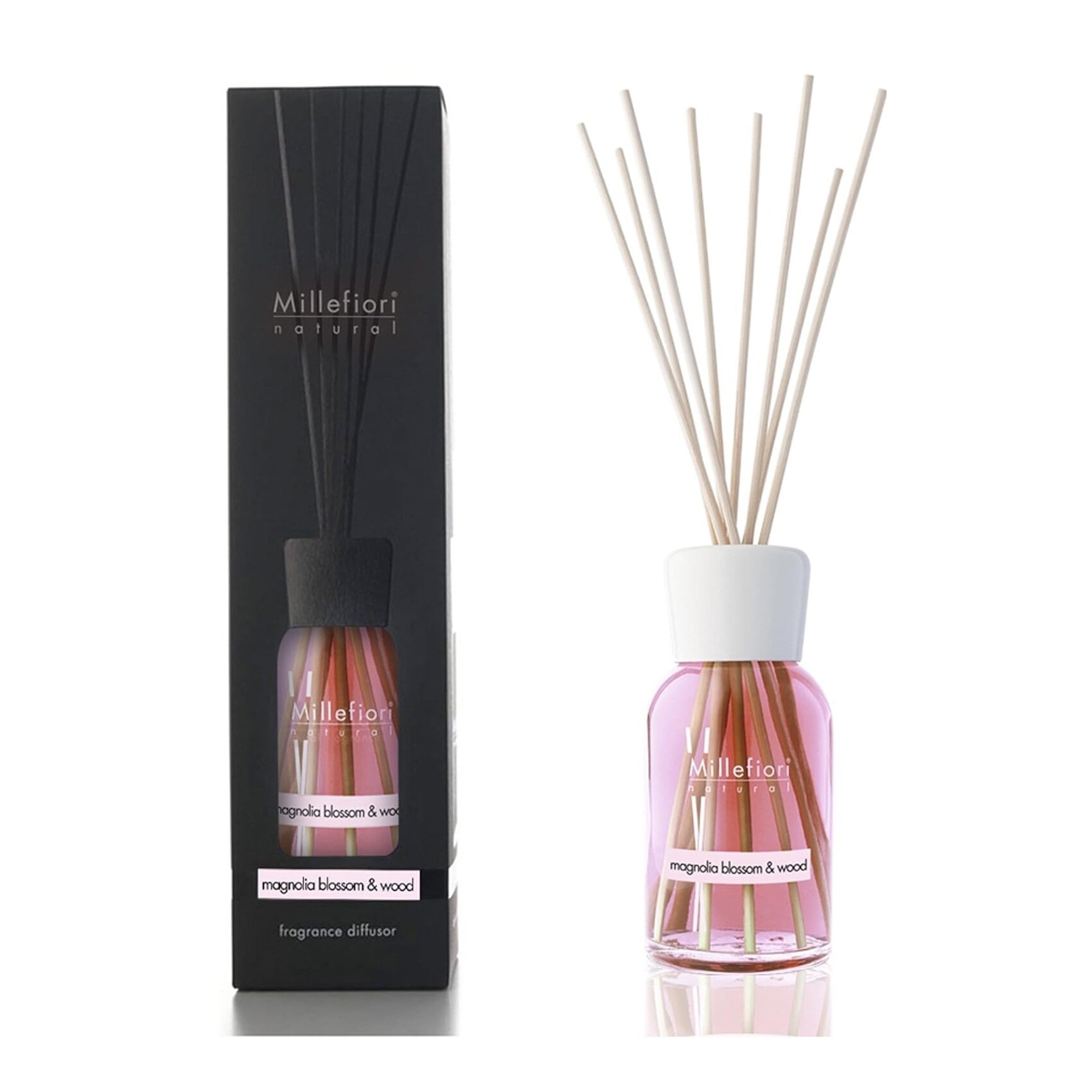 Millefiori Milano NATURAL / Диффузор с палочками 250 мл Цветы магнолии и дерево /Magnolia blossom & Wood