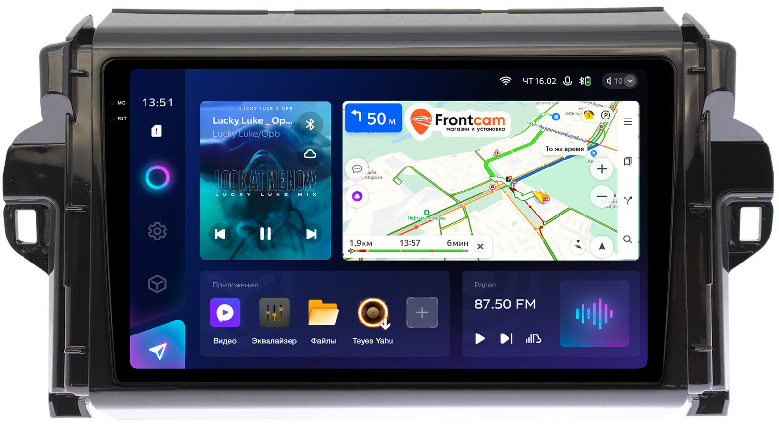 Штатная магнитола Toyota Fortuner 2 2015-2026 Teyes CC3 2K 4/32 9.5" RM-9106 Android 10 (4G-SIM, DSP, QLed)
