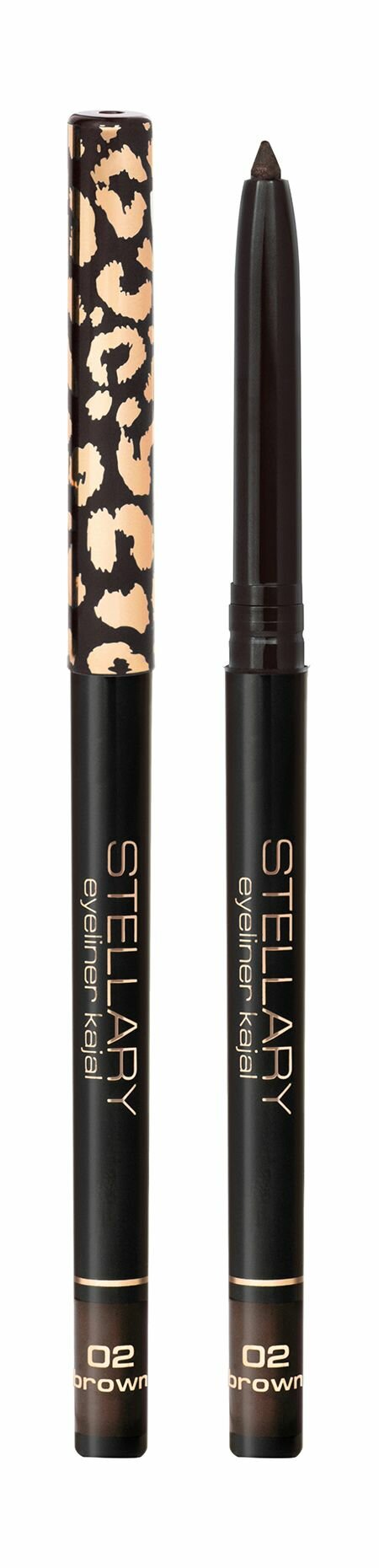 STELLARY Карандаш автоматический для глаз Eyeliner Kajal, 0,28 г, 02 Коричневый