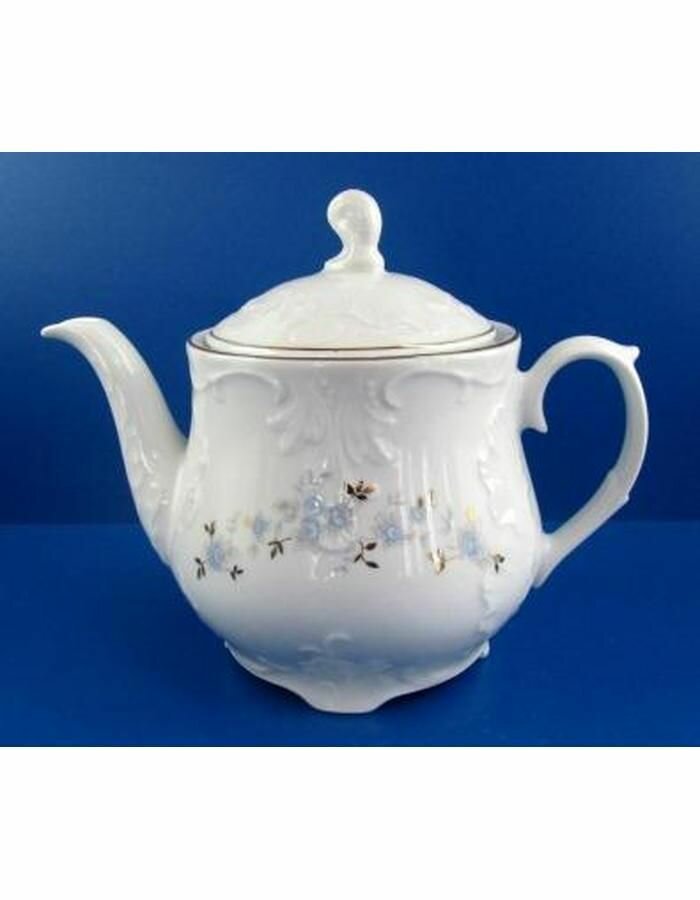 Чайник 1,1л Rococo, декор "Голубые цветы, отводка золото" 1 шт