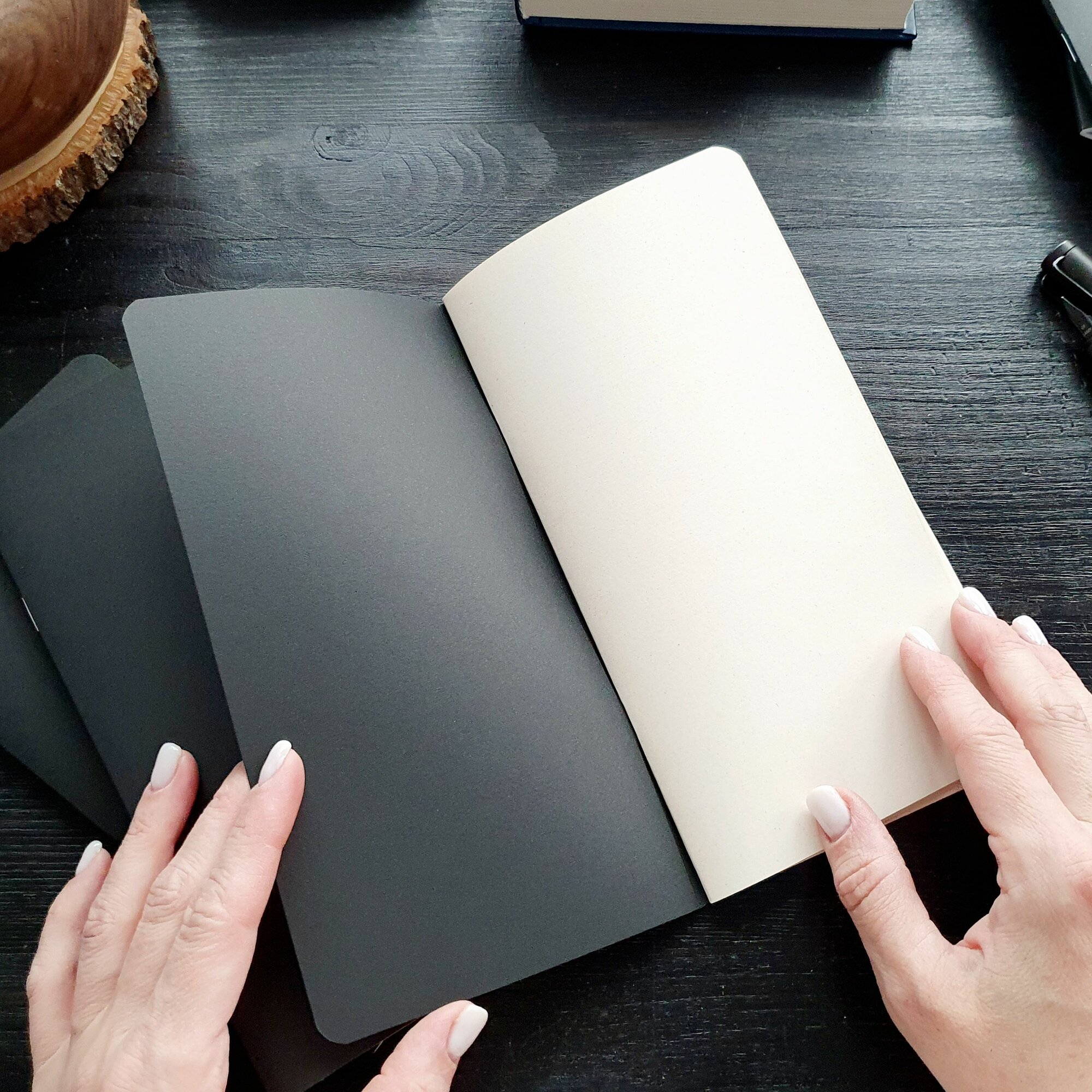 Сменные блокноты формата Midori Standart (11х21см) эко без разлиновки, запасные тетради 3 штуки по 30 листов