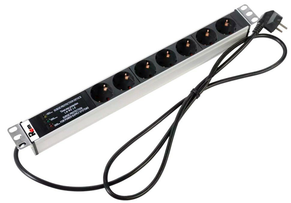 Блок распределения питания Rem R-16-7S-FI-440-3 гор. размещ. 7xSchuko с мониторингом 16A Schuko 3м