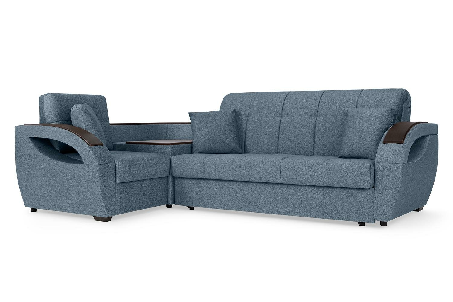 Угловой диван-кровать DREAMART Монреаль, левый угол, 267х90х164 см, цвет синий