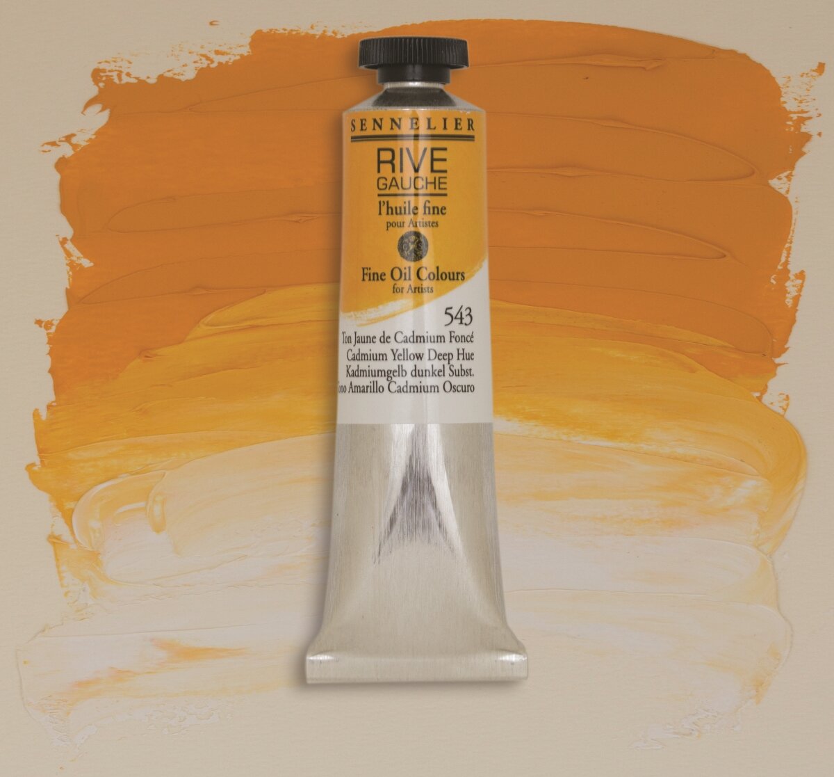 Краска масляная «Rive Gauche» Sennelier, кадмий жёлтый тёмный (А), цв.№543, туба 40 мл