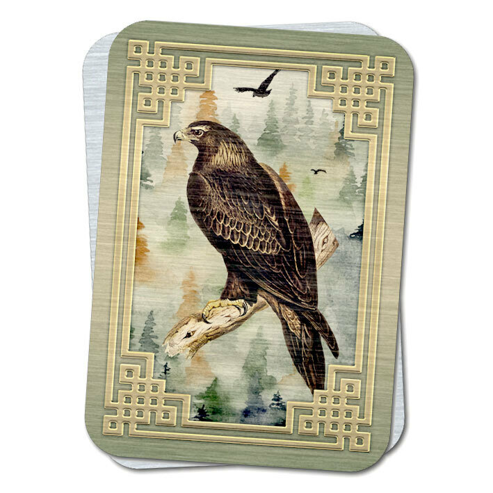 Магическая карта Фэн-Шуй Орёл, оберег от сглаза и порчи, талисман удачи, кошельковый сувенир - амулет на деньги, подарок на 23 февраля мужчине или на 8 марта женщине