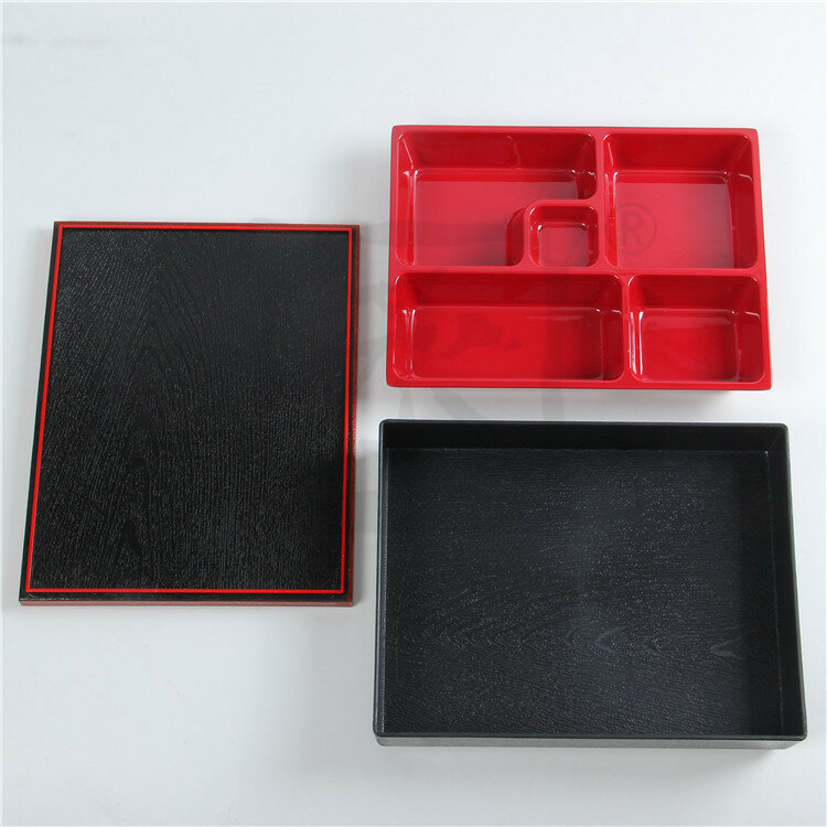 Японский стиль красный пятисекционный термостойкий бенто-бокс, японский стиль термостойкий суши-ланчбокс, пищевой бокс, высококачественный бизнес-набор