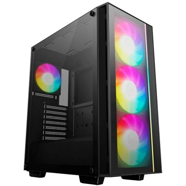Компьютерный корпус Deepcool MATREXX 55 V4 без БП, боковое окно (закаленное стекло), 3xARGb LED 140мм вентилятора спереди, 1xARGb LED 120мм вентилятор