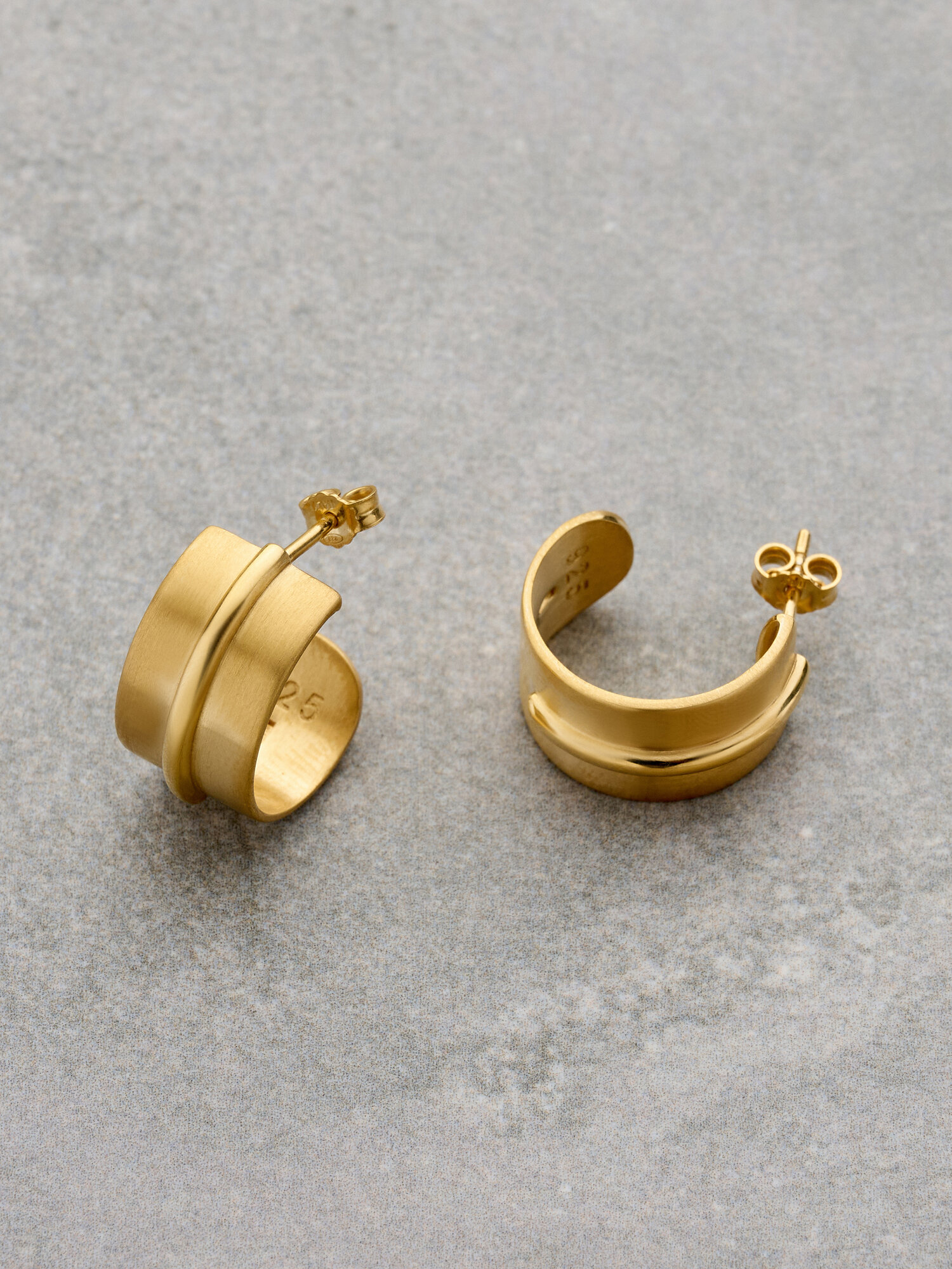 Серьги конго, серебро, 925 проба, золочение