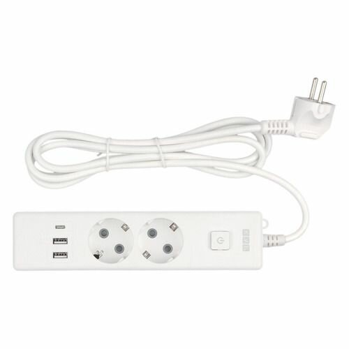 Сетевой удлинитель PowerCube PC-4-2M, 1.9м, белый