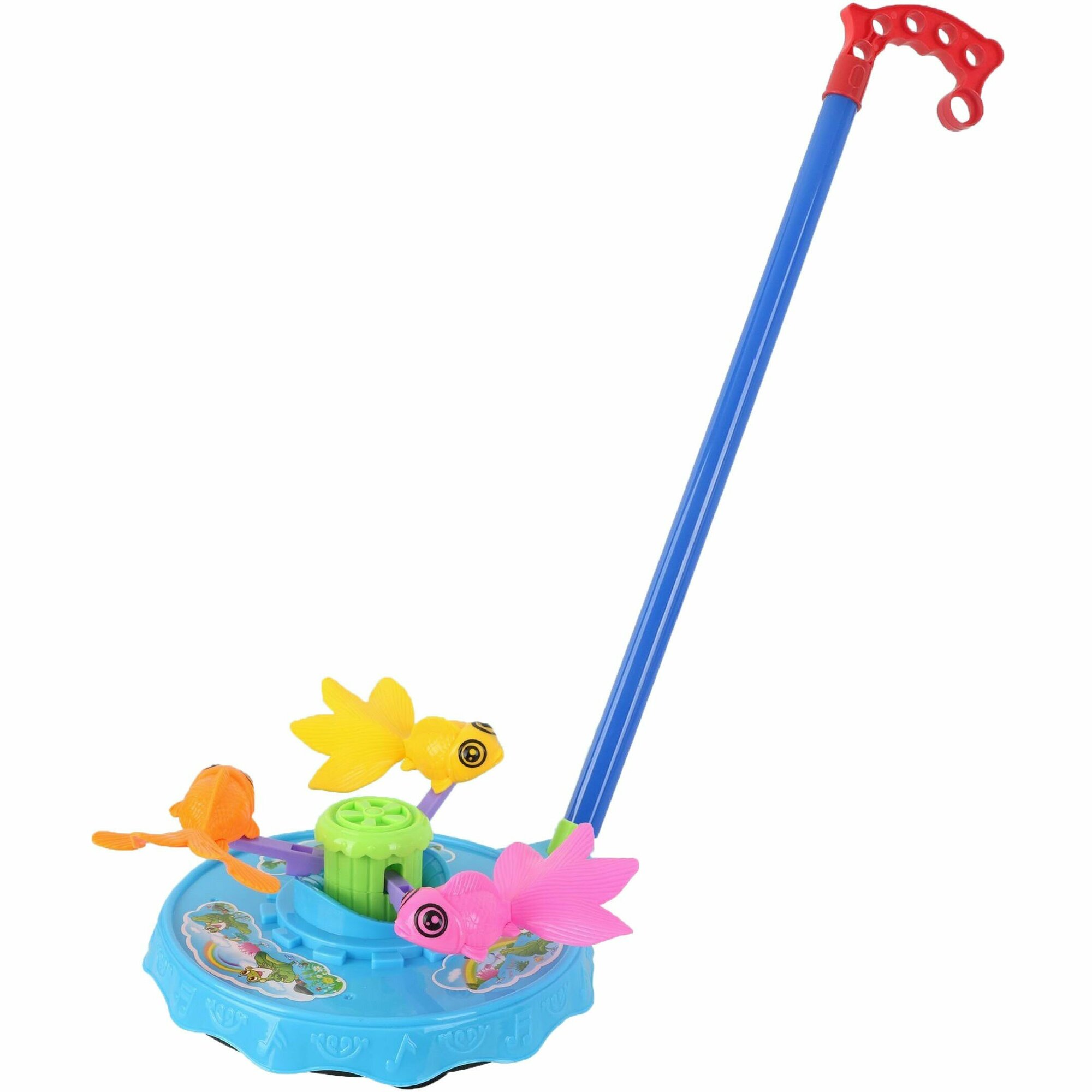 Каталка "Самолеты в пакете", звук, пластик, 3 колеса, от 1,5 лет, цвет голубой/желтый