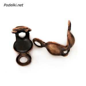 Фурнитура для бижутерии Калотт 0002224 медный цвет 8x4 мм, цена за 100 шт.