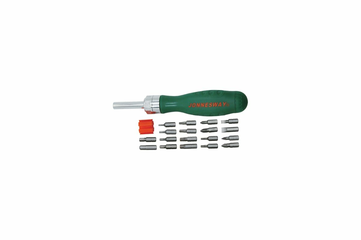 Jonnesway DR0119S Отверточная рукоятка с набором, 19 пр. 48819 048819