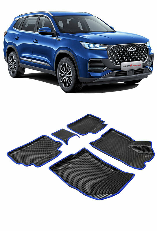 Chery Tiggo 8 PRO Max рестайл 5 мест пресс борта 2023 - н. в. коврики EVA Smart Комплект в салон