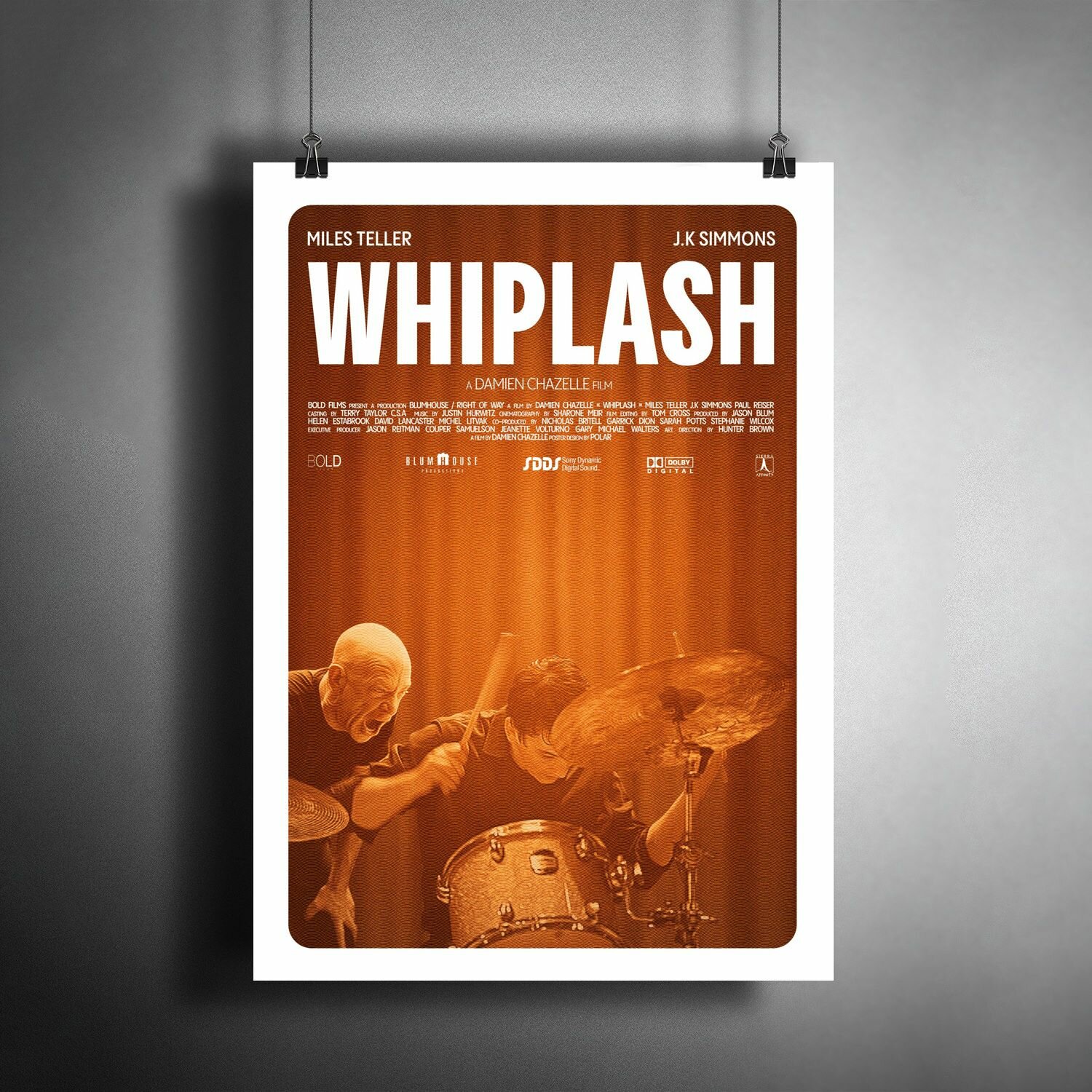 Постер плакат для интерьера "Фильм: Одержимость. The Whiplash"/ Декор дома, офиса, комнаты A3 (297 x 420 мм)