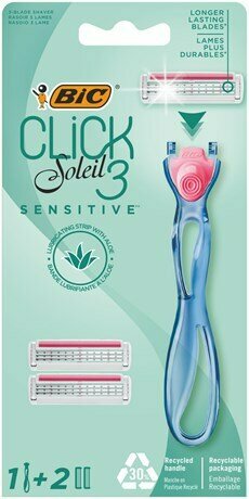 Набор BIC Click 3 Soleil Sensitive Станок для бритья + 2 кассеты