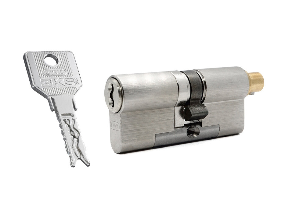 Цилиндр EVVA 3KS ключ-вертушка 77мм (размер 36х41В мм) - Никель (3 ключа)