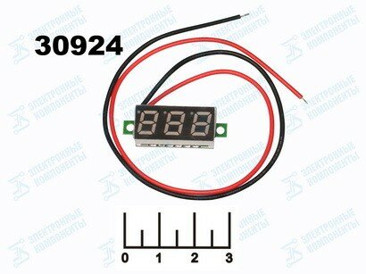 Радиоконструктор вольтметр 2.5-30V DC светодиодный зеленый 0.28" 2pin