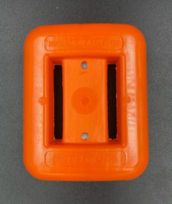 Груз 1 кг в пластикатном покрытии анатомический, цвет оранжевый