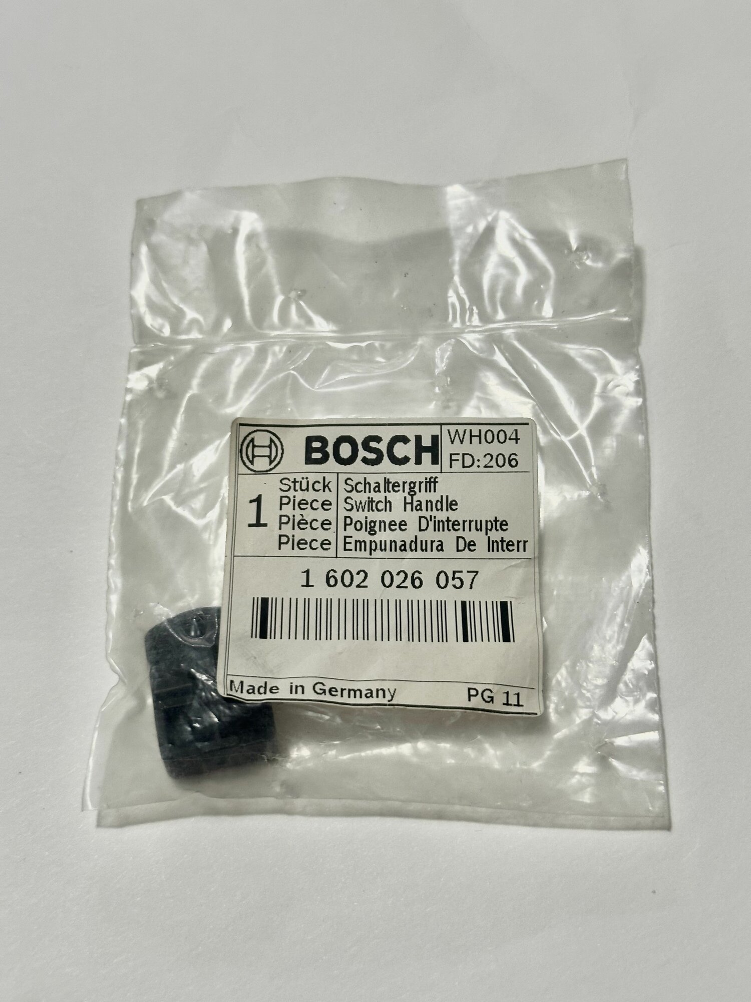 Клавиша выключателя (черная) для болгарки BOSCH GWS 9-125 - GWS 14-125. Артикул 1.602.026.057