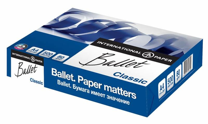 Бумага International Paper Ballet Classic A4/80г/м2/500л./белый CIE153% матовое/матовое для лазерной
