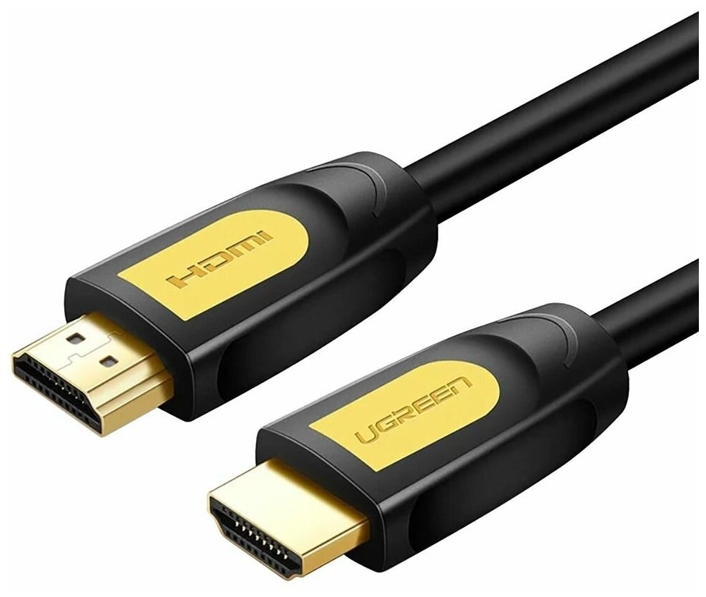 Кабель UGREEN HD101 (10129) HDMI Male To Male Round Cable. Длина: 2м. Цвет: черно-желтый
