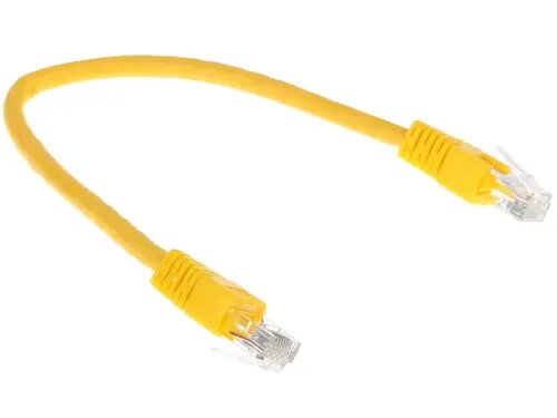 Патч-корд PP6U-0.25M/Y литой (molded), UTP, cat.6, 0.25м, 4 пары, 24AWG, алюминий омедненный, 1 ш