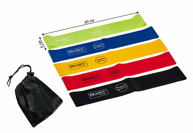 Эспандер ленточный Bradex нагрузка до 4кг 5шт Bradex нагрузка до 4кг 5шт SF0673
