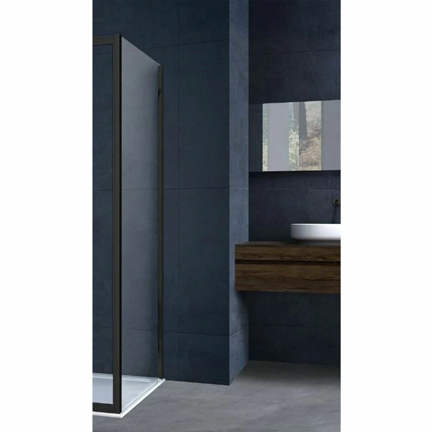 Боковая панель Vincea (Винчея) Alpha VSG-3AL900CLB, черный, стекло прозрачное