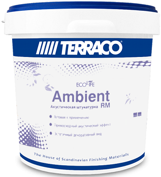 Шпатлевка Звукопоглощающая Terraco Ambient FC RM 20кг Готовое Акустическое Финишное Покрытие.