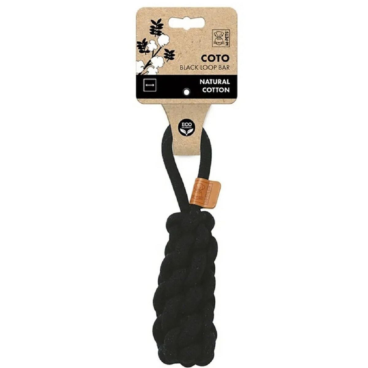 M-PETS Игрушка для собак перетяжка черная 22 см, хлопок