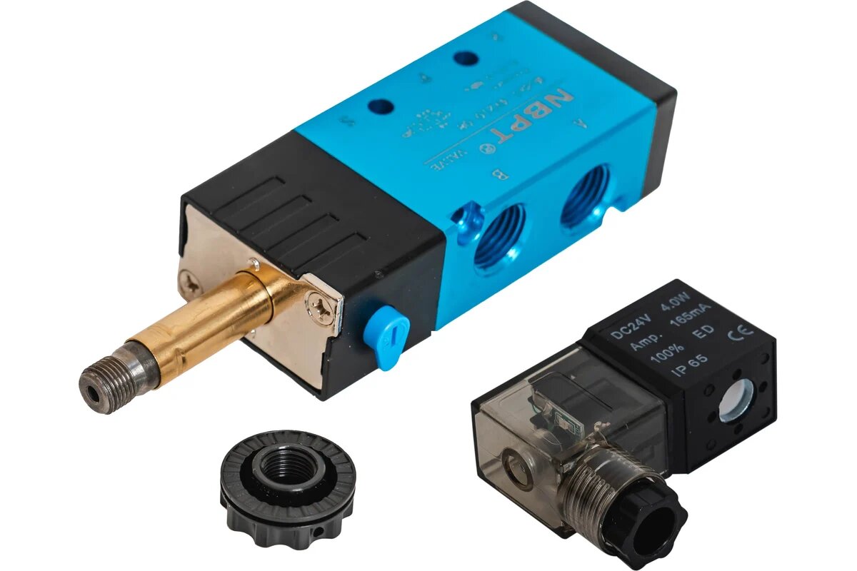 NBPT пневмораспределитель 5/2 4V210-08-DC 24V G1/4 57605 для промышленных пневмосистем