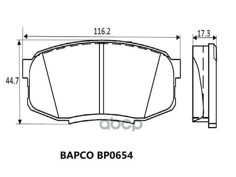 Колодки тормозные дисковые задние, комплект, шт BAPCO арт. BP0654