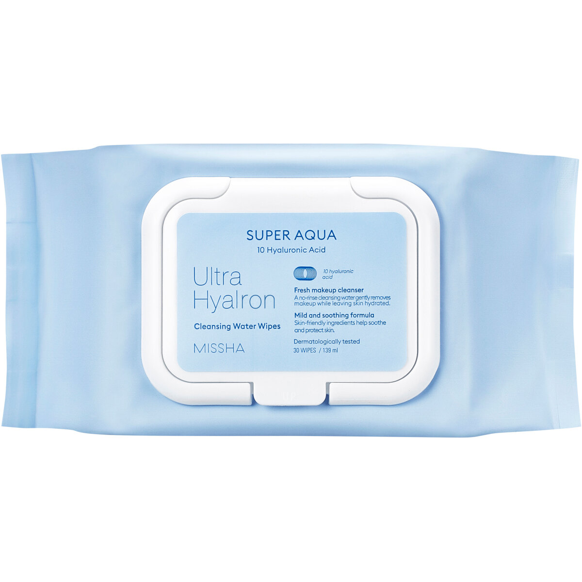 Missha Салфетки для умывания и снятия макияжа Super Aqua Ultra Hyalron Cleansing water Wipes, 30 шт