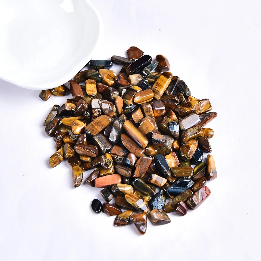 Натуральный гравий из розового кварца и аметиста RYCRYSTAL Коричневый, 100g, Tigers Eye