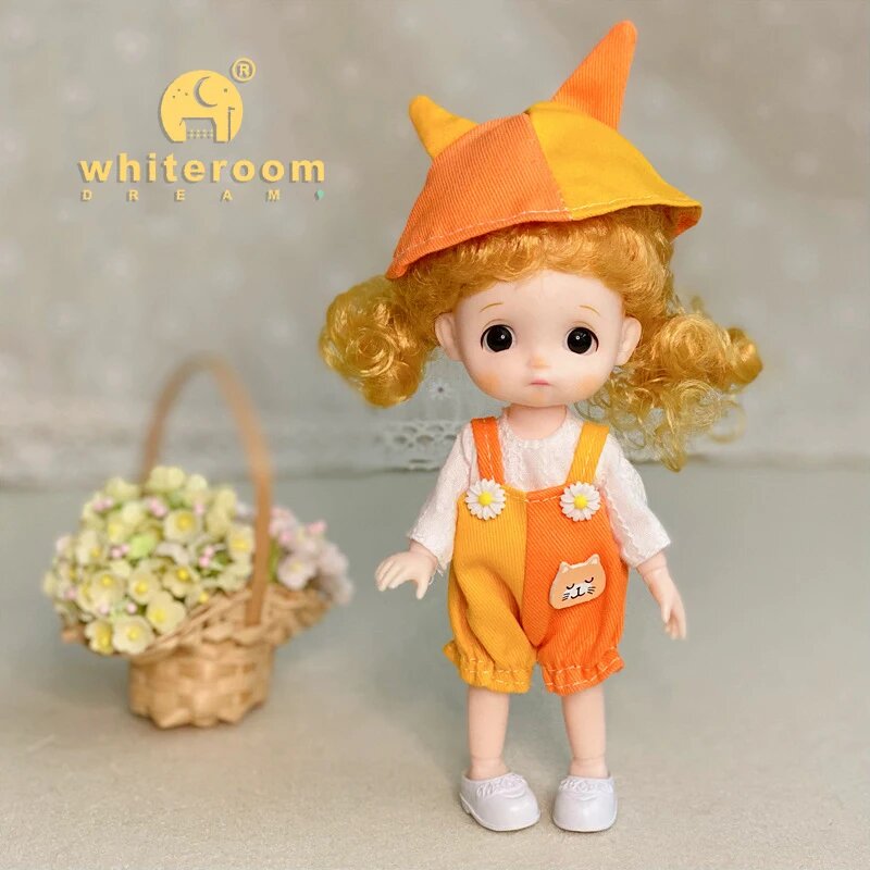 Шарнирная кукла Whiteroom 16 см винил голубые глаза Оранжевый, Baby003, Blue eyes