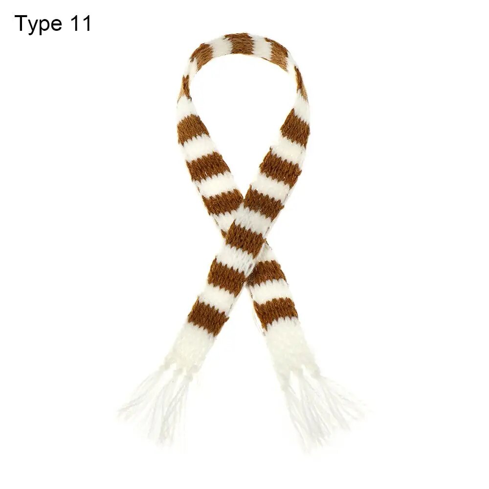 Мини вязаные шарфы и шапки для кукол, набор из 6 штук Коричневый, Type 11