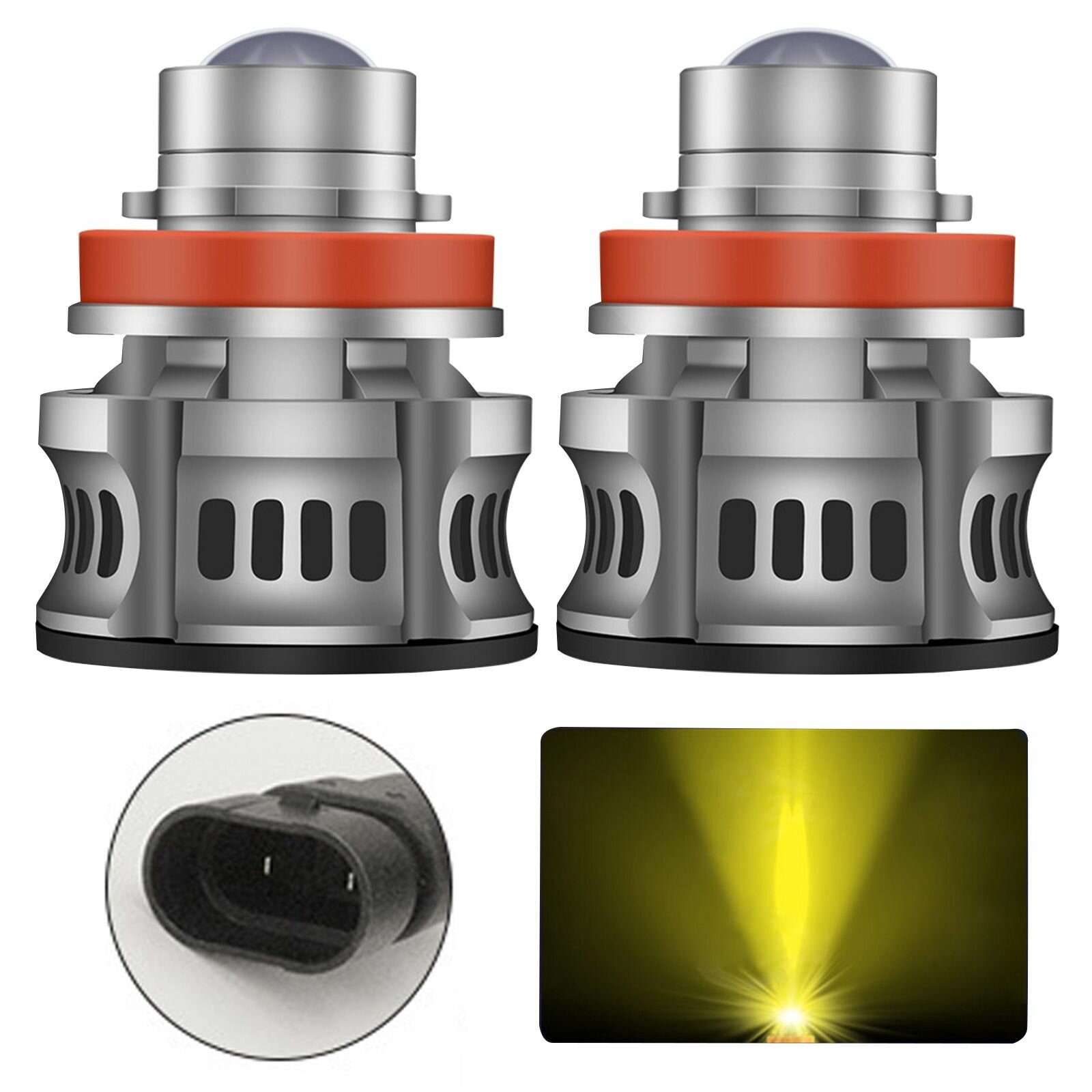 Светодиодная фара противотуманной фары автомобиля с лазерной линзой L5-желтая-H11