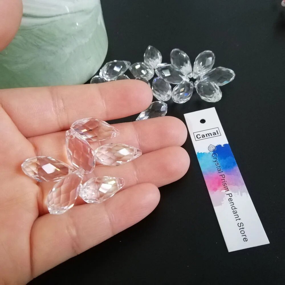 Прозрачная капля подвеска в форме капли воды, кристалл, призма, граненые бусины свободного кроя, для подвешивания, для свадебной вечеринки, «сделай сам», 30 шт, 20 х10 мм