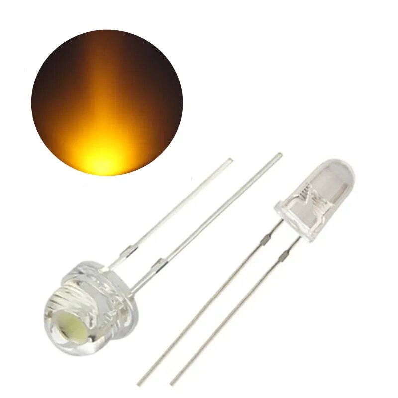 Жёлтый светодиод 12V 5mm Round