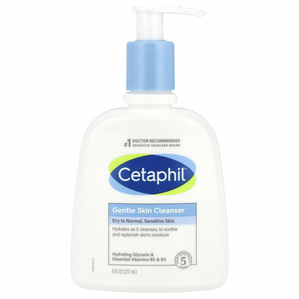 Cetaphil, Мягкое очищающее средство, для нормальной и сухой кожи, без отдушек, 237 мл (8 жидк. Унций)