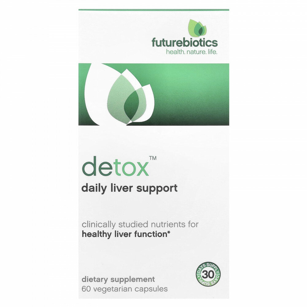 Futurebiotics, Detox, ежедневная поддержка печени, 60 вегетарианских капсул