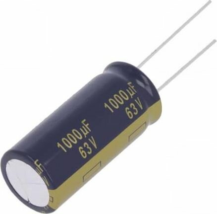 Конденсатор PANASONIC EEUFC1J102 Конденсатор электролитический 1000мкФ 63В 16x35,5мм P7,5 1шт