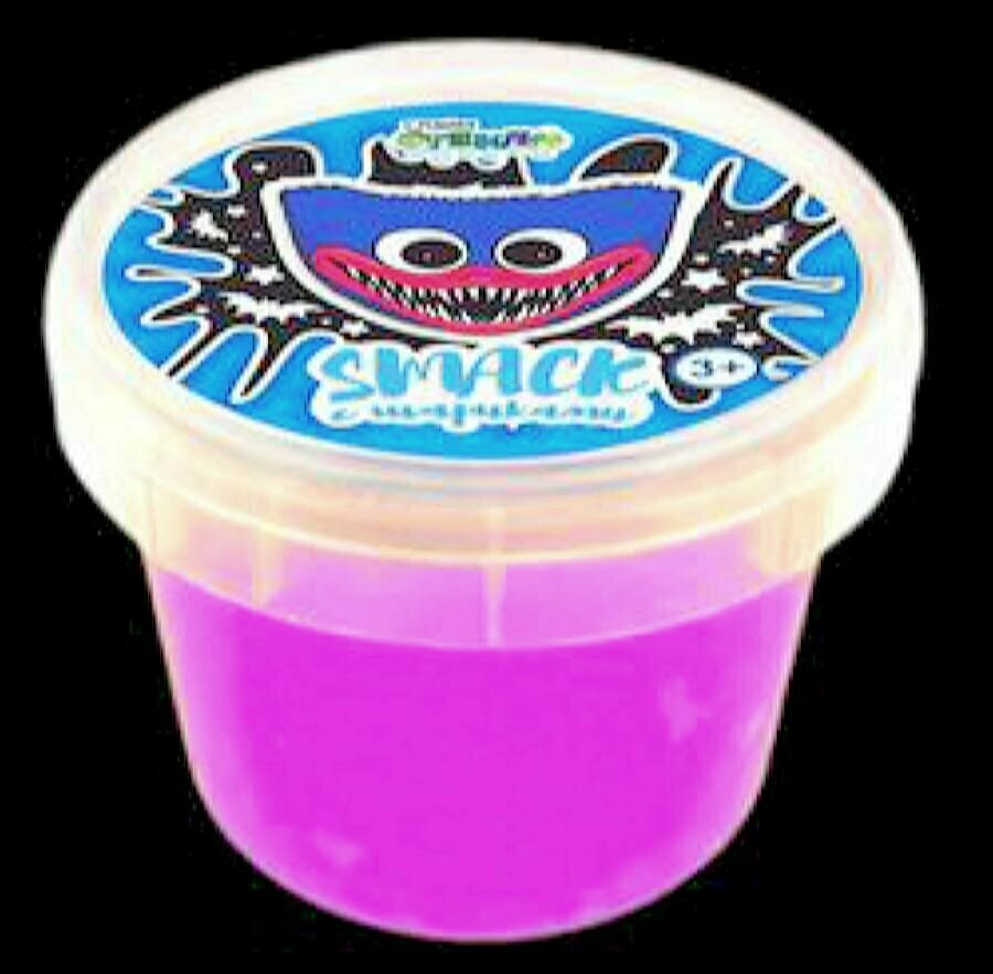Слайм Стекло. Smaсk (90гр, фиолетовый с шариками) (t замерзания -0°C) (в банке) (от 3 лет) 00-0