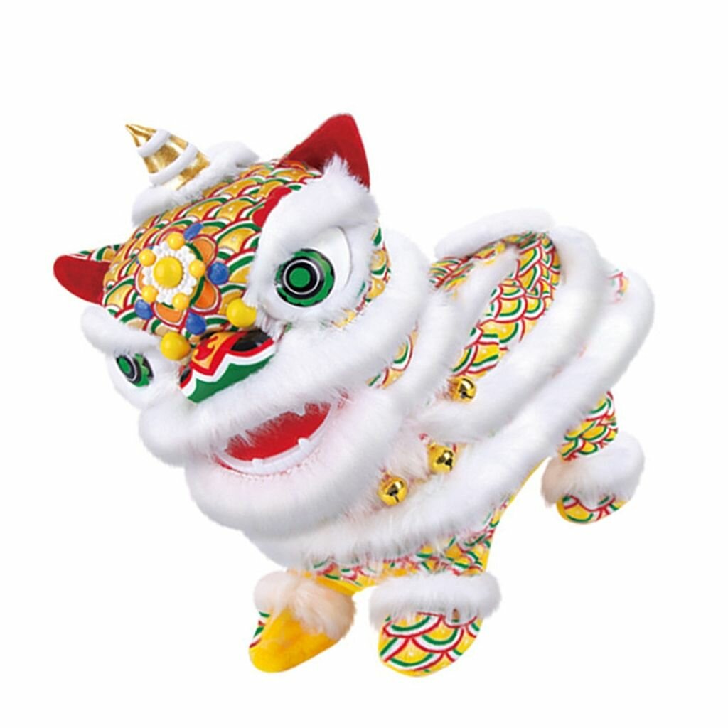 Музыкальная мягкая игрушка-лев, плюшевая танцевальная мультяшная фигурка, аниме-кукла для китайского Нового года, праздничного весеннего фестиваля