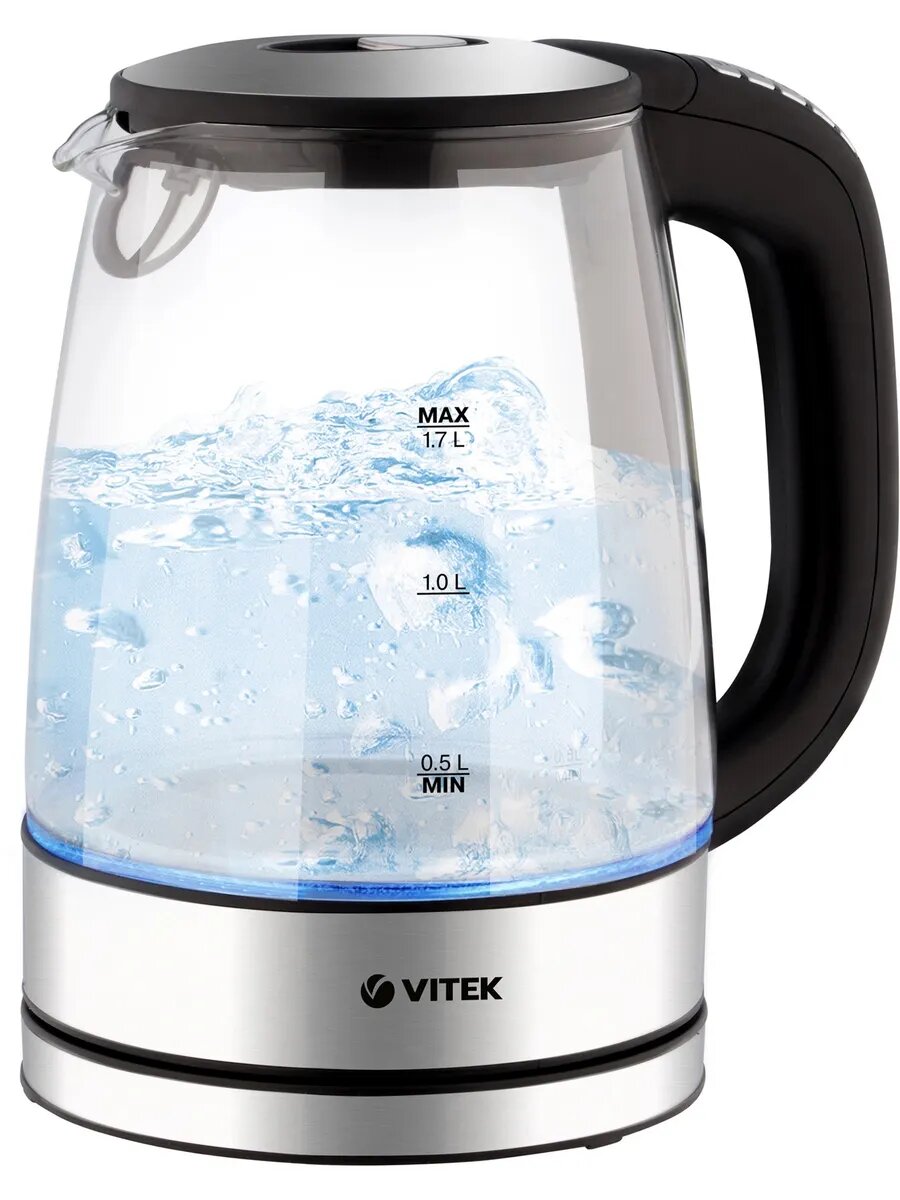 Чайник электрический Vitek VT-8828 1.7л. 2200Вт серебристый