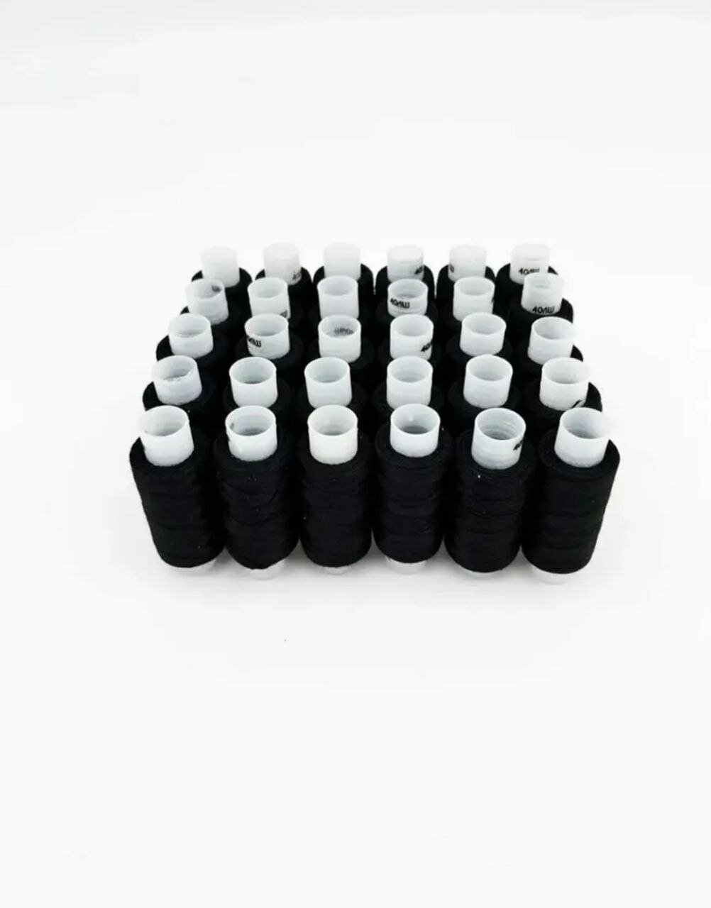 Нитки швейные для шитья, 40 ЛШ, черные, полиэфир, 30шт, 200м катушка